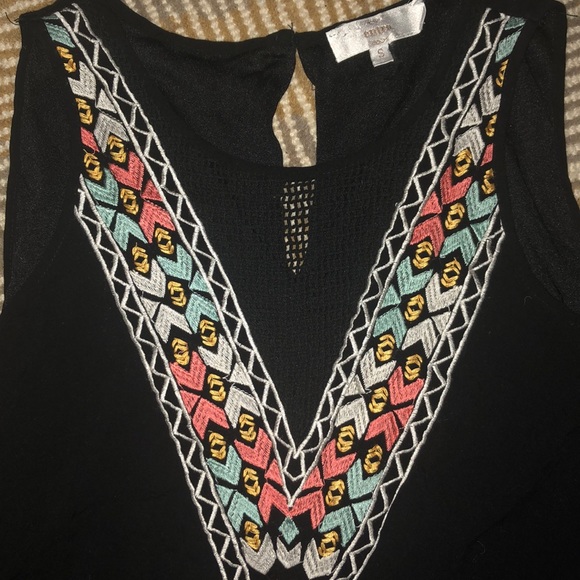 entro | Dresses | Black Summer Dress With V Shape Embroidery | Poshmark